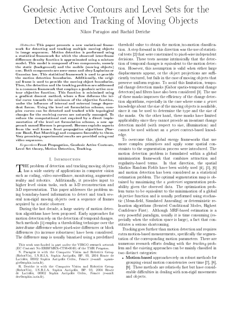 Active Contour For Detection and Tracking | PDF | Image Segmentation ...
