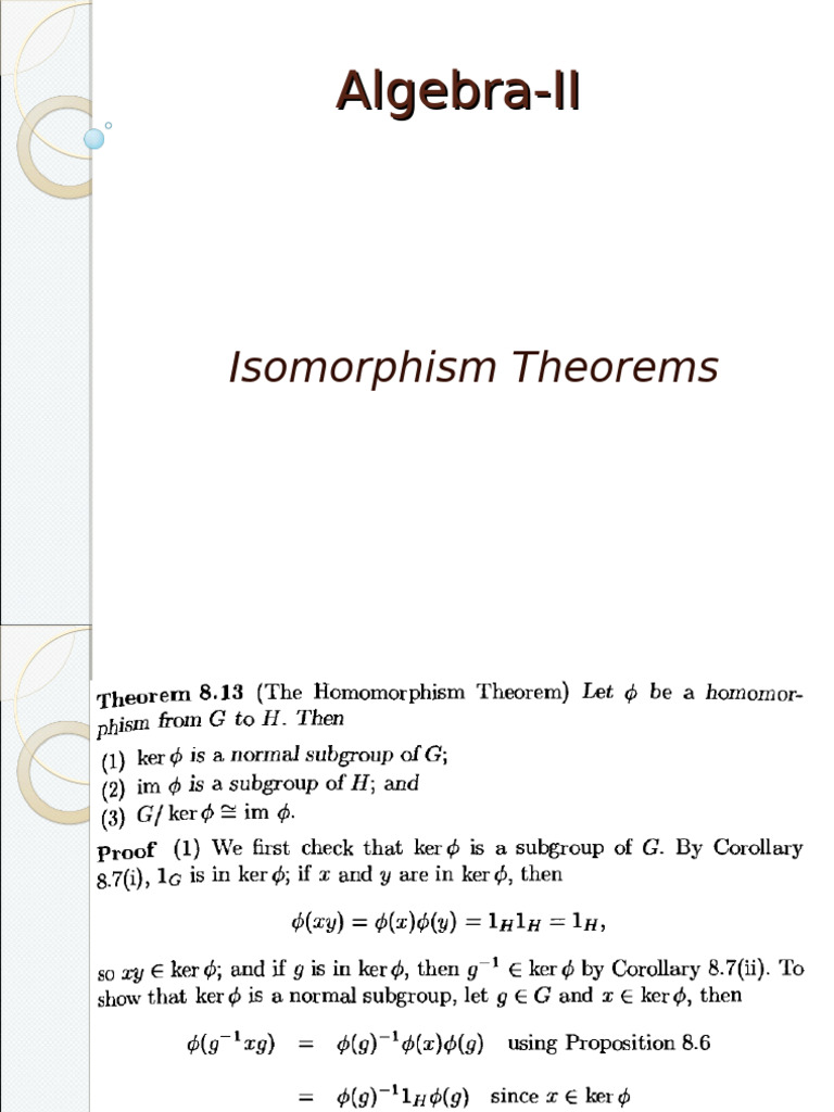 12-Isomorphism Theorems | PDF