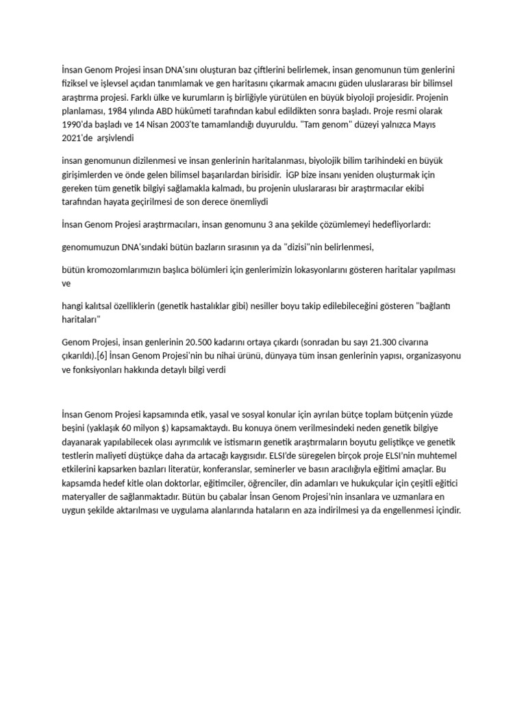 Genom Projesi | PDF