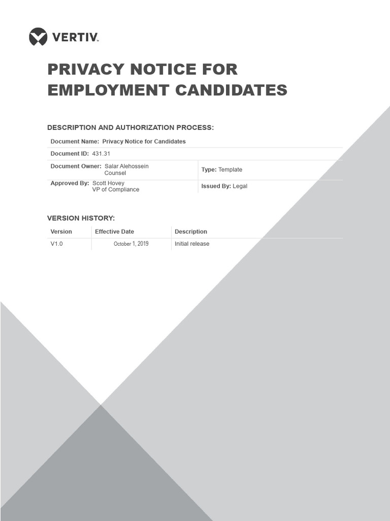 Candidate Privacy Guidelines | PDF | Privacy | Information Privacy