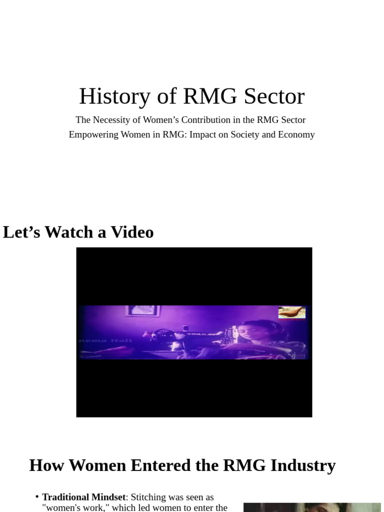 History of RMG Sector Session | PDF | Workforce | Empowerment