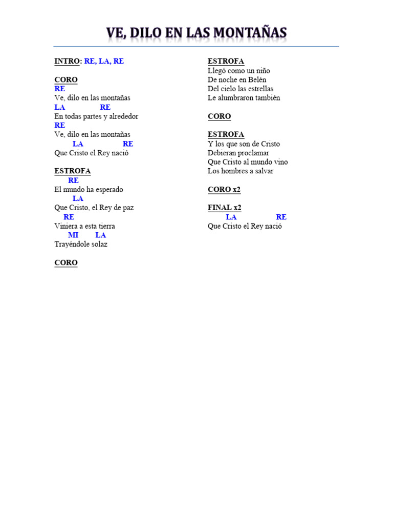 Ve, Dilo en Las Montañas | PDF