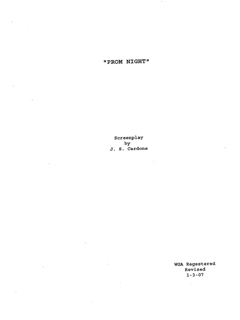 Prom Night 2008 Script | PDF