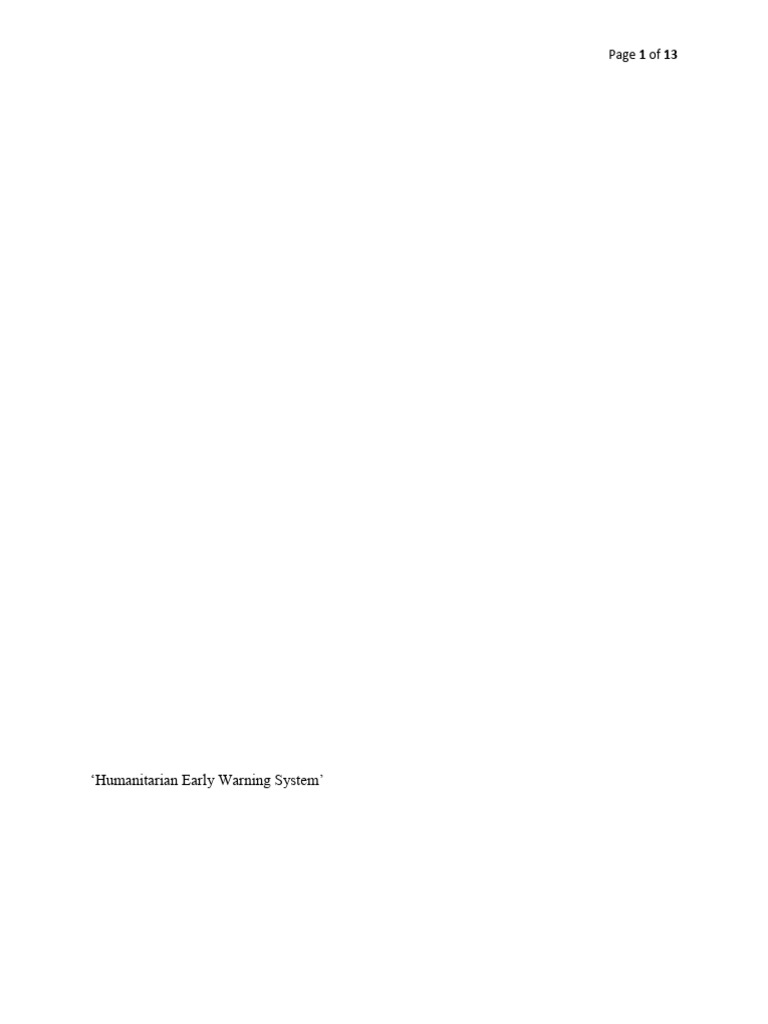 Conflict Early Warning Systems Overview | PDF | Risk | Forecasting