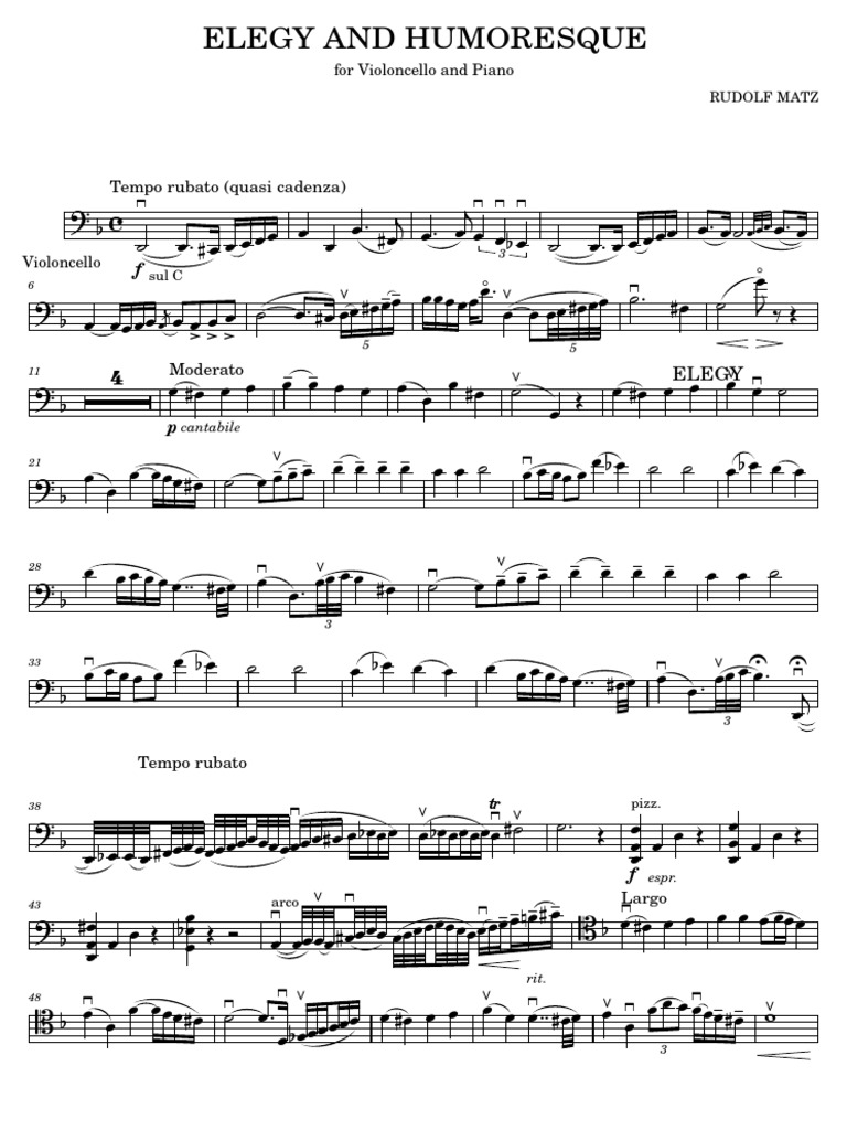 Elegy 2 for Cello and Piano | PDF | Poetics | Musical Forms