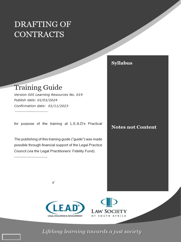 Contract Drafting Training Guide 2024 | PDF | Credit | Finance & Money ...
