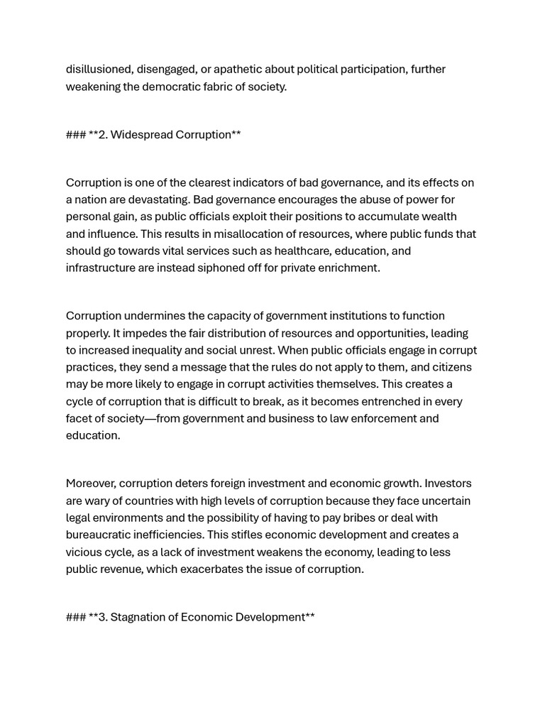 Impact of Corruption on Governance | PDF