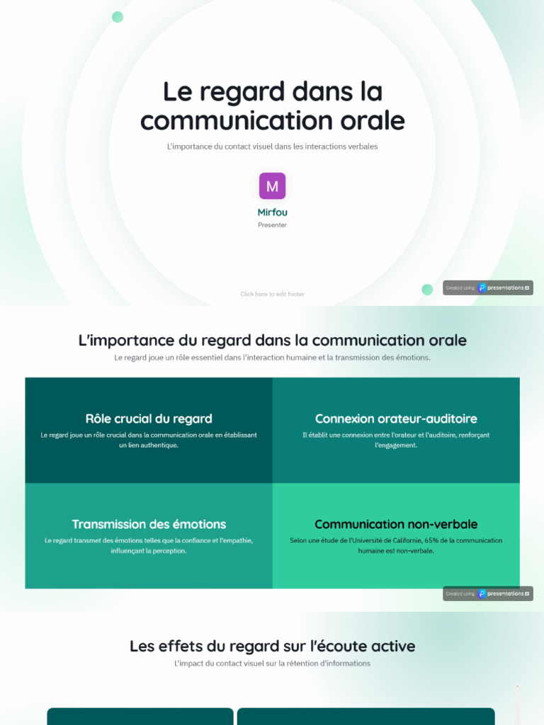 Le Regard dans la Communication Orale | PDF
