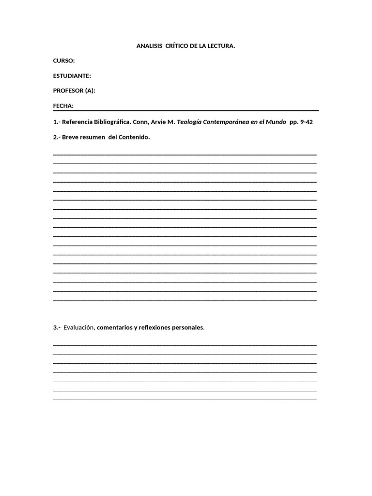 Analisis Crítico de La Lectura | PDF