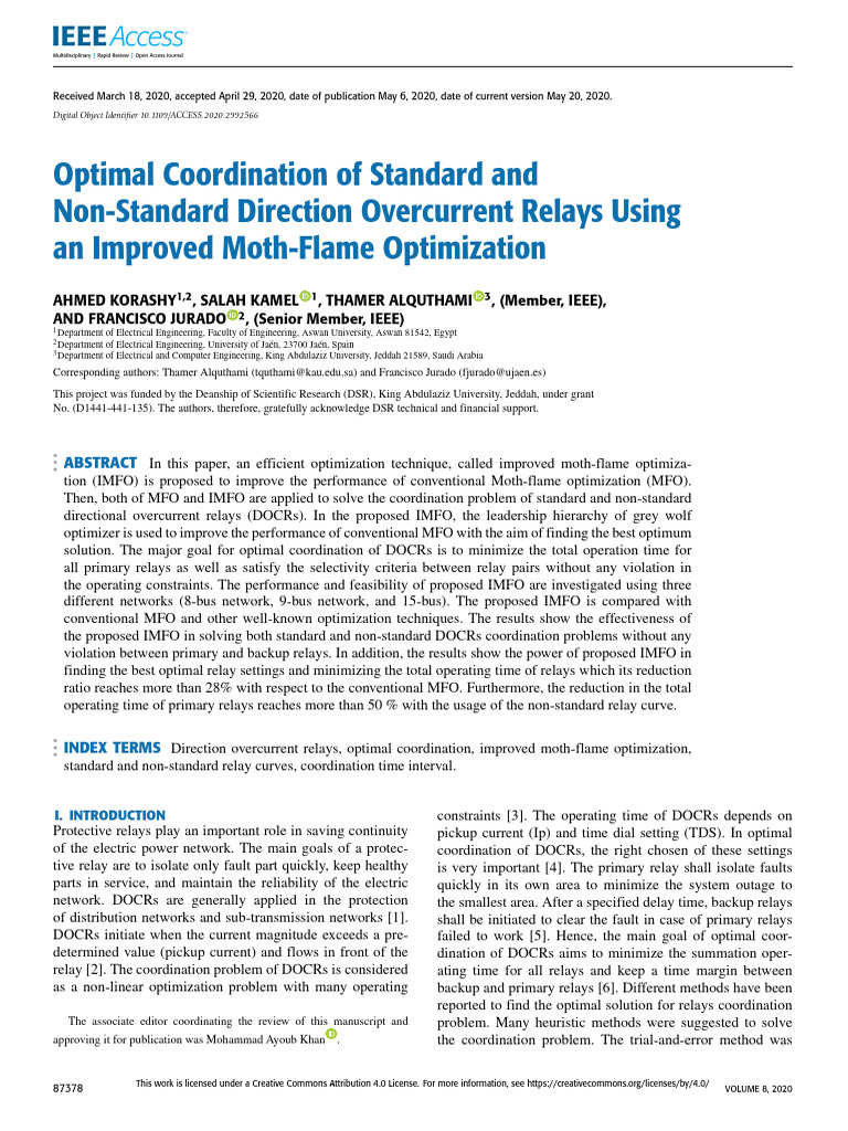 Optimal Coordination Of Standard And Non Standard Direction Overcurrent Relays Using An Improved