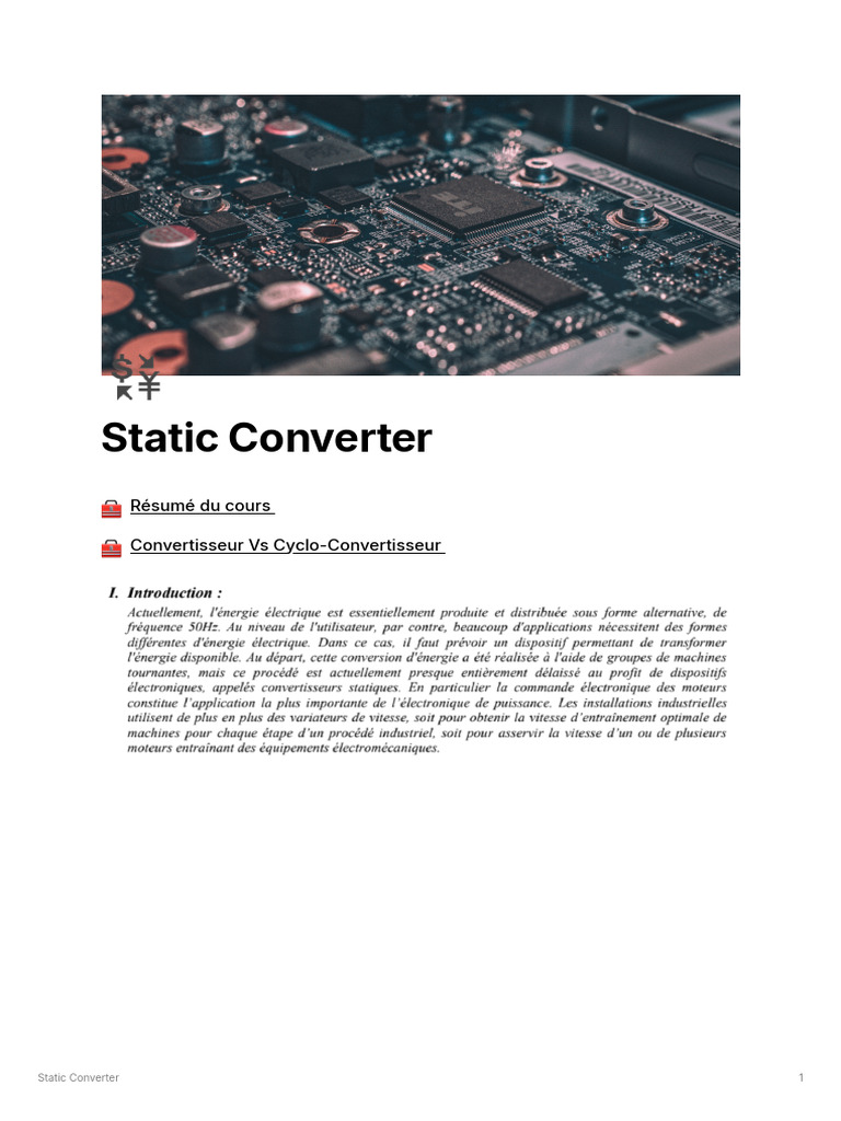 Convertisseur Statique | PDF