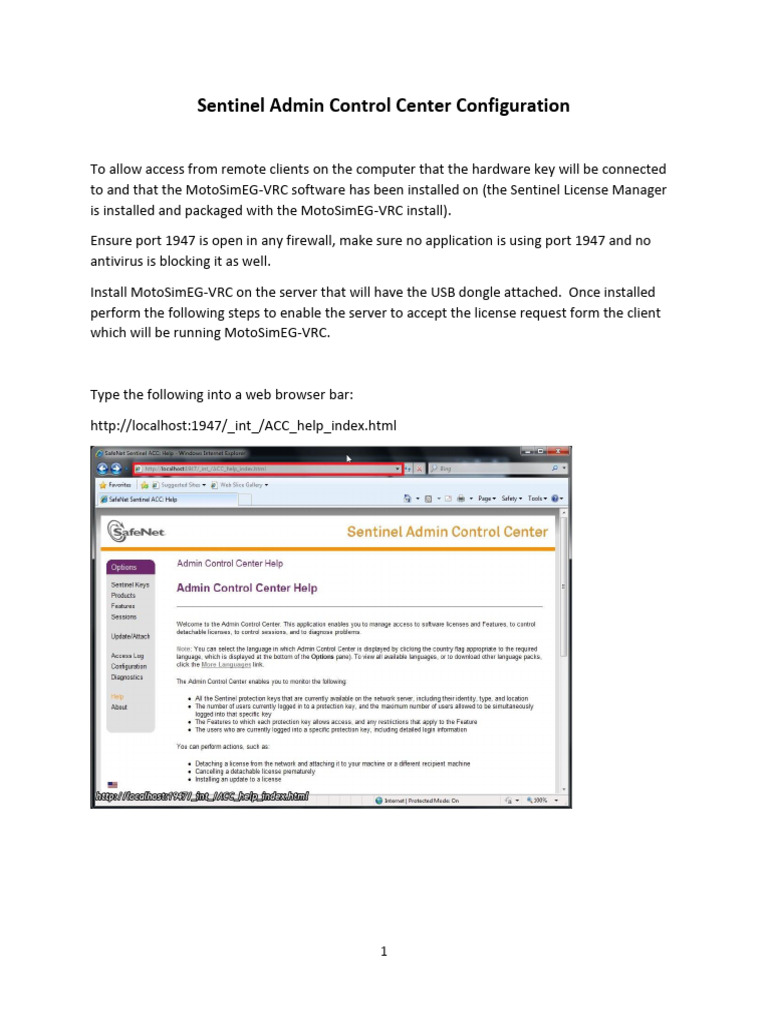 Sentinel Admin Control Center Configuration 1 | PDF | Server (Computing) | World Wide Web