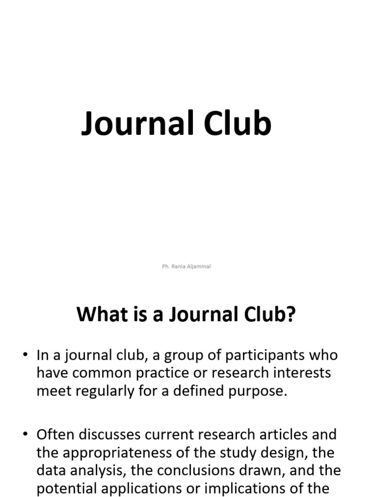 Journal Club Lecture | PDF | Randomized Controlled Trial | Evidence ...