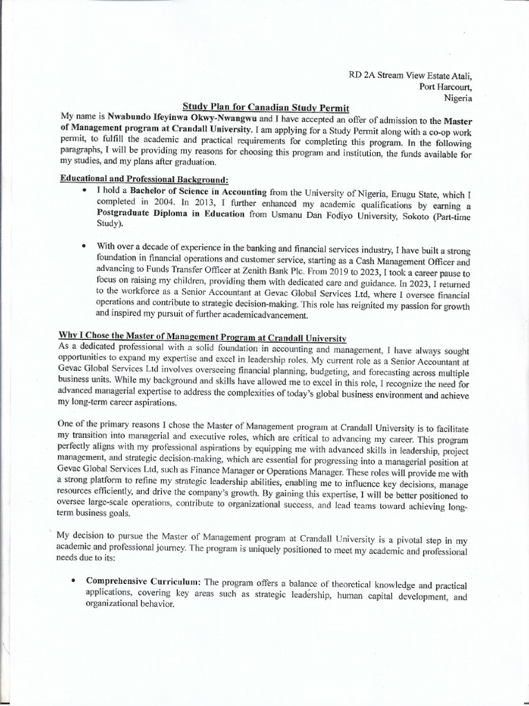 Study Plan Canada | PDF