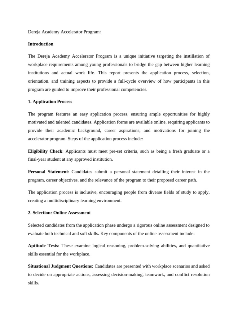 Dereja Academy Accelerator Program | PDF | Educational Assessment | Learning