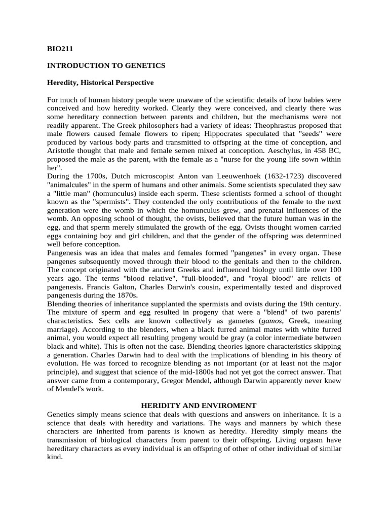 Introduction to Genetics: Heredity Basics | PDF | Dominance (Genetics ...