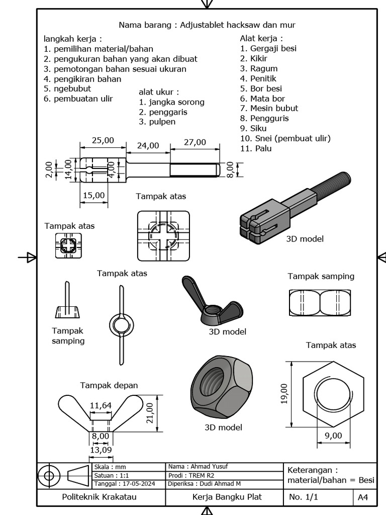 Ahmad Yusuf Kerja Bangku Plat | PDF