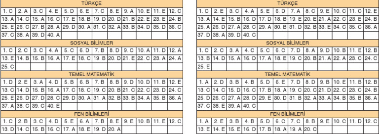 20231016140736-2154-Yayin Denizi Tyt 1 Cevap Anahtari | PDF