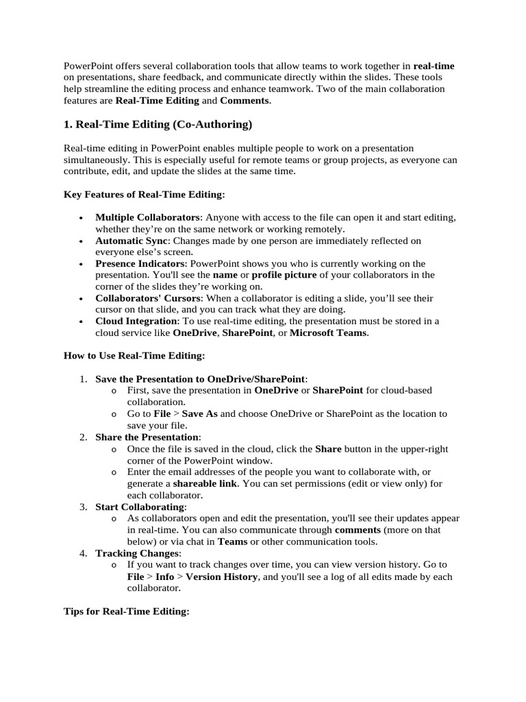 Collaboration Tools in Powerpoint | PDF | Microsoft Power Point | Share ...