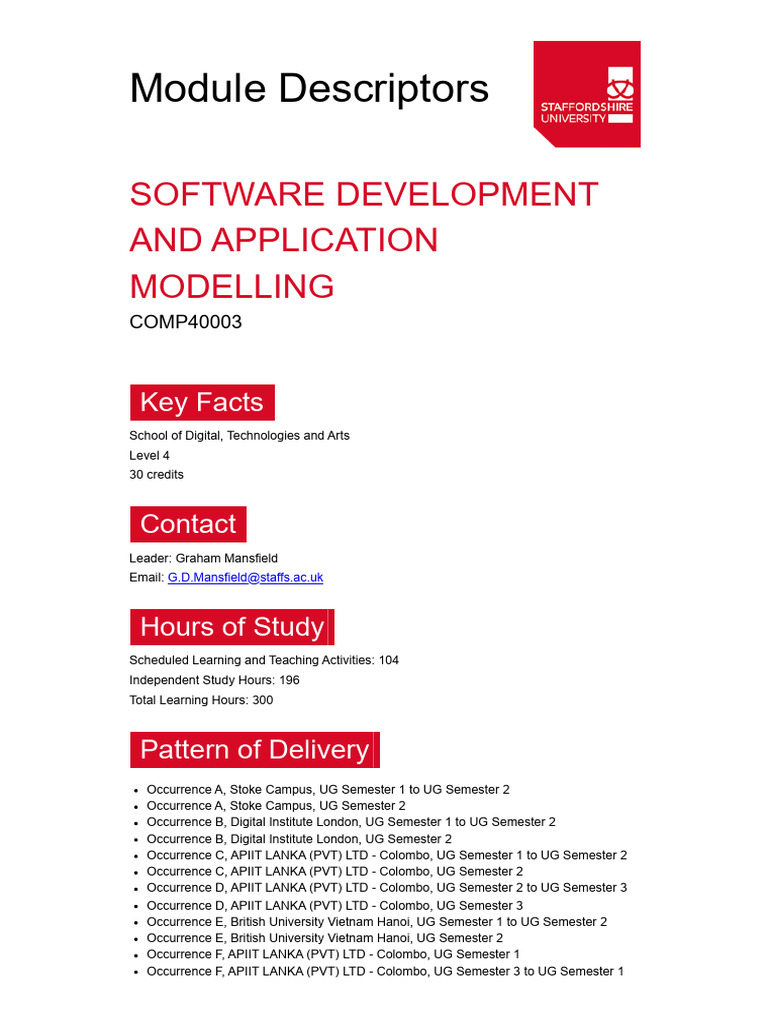 COMP40003 - Software Development and Application Modelling | PDF ...