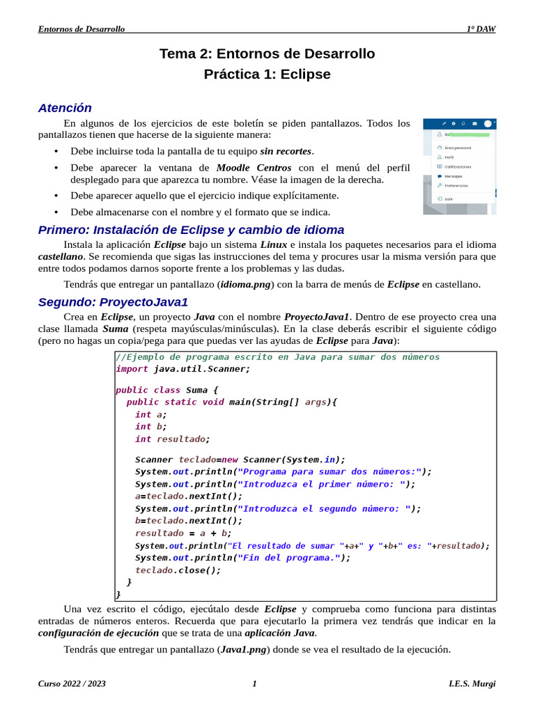 ED T2 Practica1 Eclipse | PDF | Java (lenguaje de programación) | Eclipse (software)