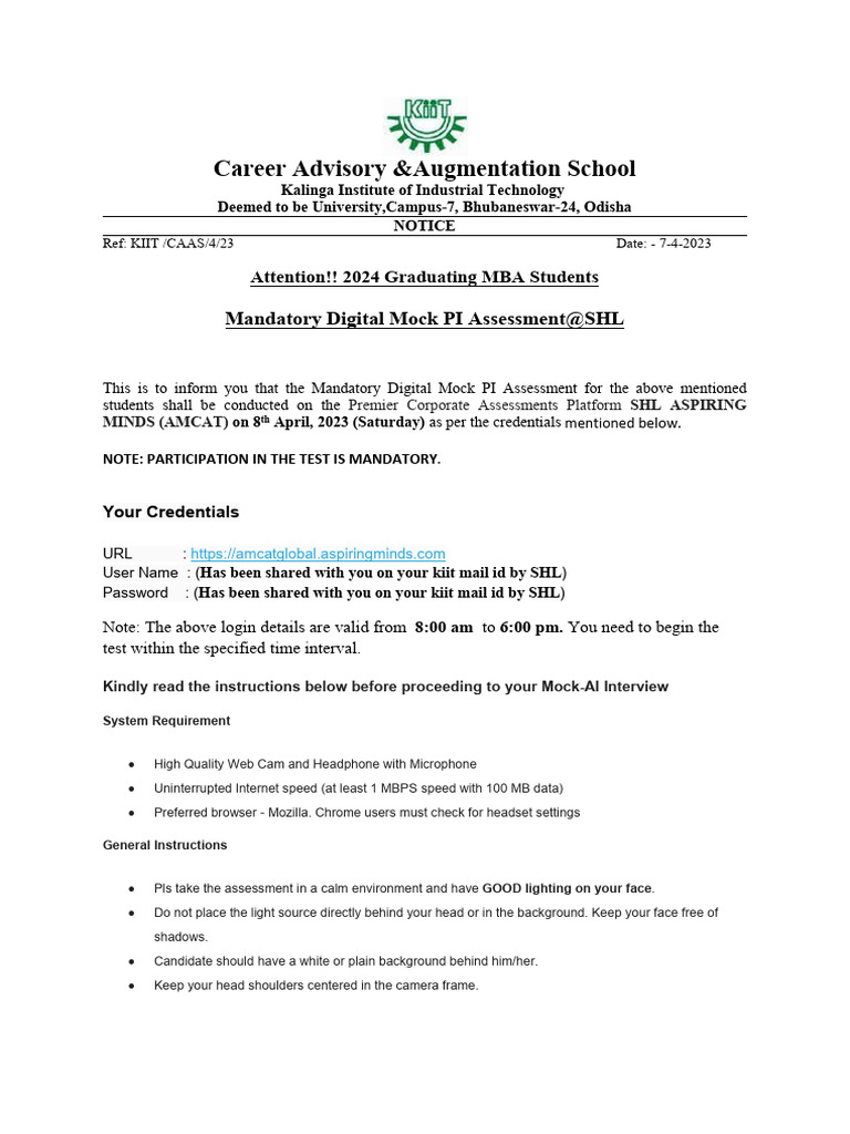 SHL Mock AI Assessment - MBA | PDF | Internet | Computing