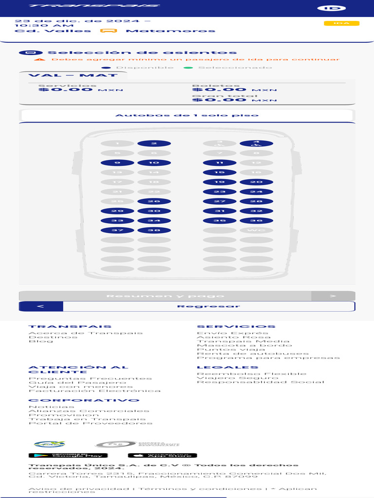 Asientos - Mejor Por Autobus, ¡Mejor Por Transpais! | PDF