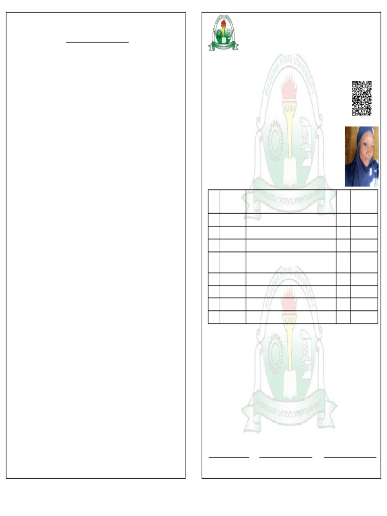 Exam Card - First Semester, 2023 - 2024 | PDF