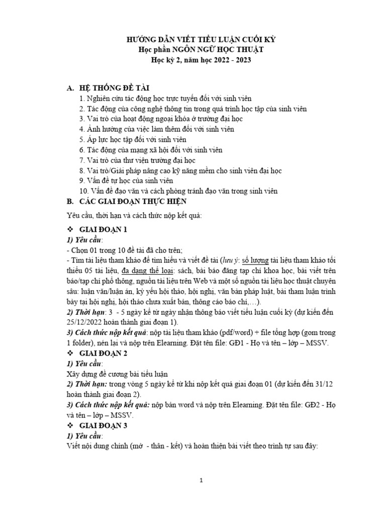 HD Tieu luan cuoi ky - 63KTTT | PDF