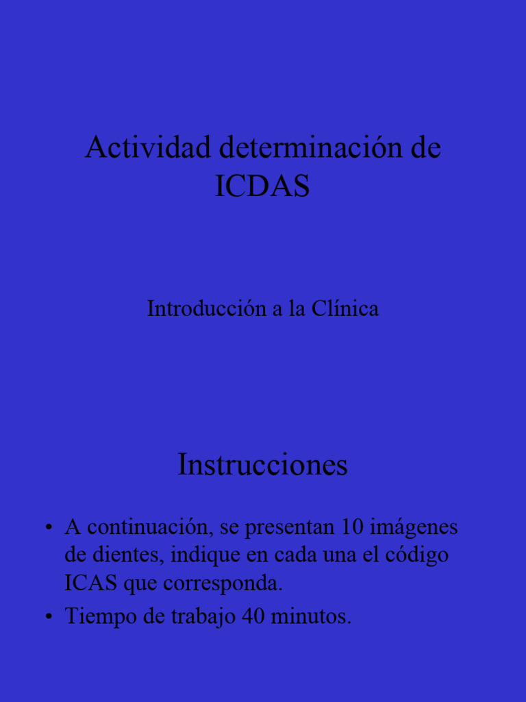 Determinación de códigos ICDAS en dientes | PDF