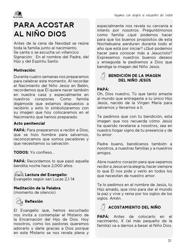 acostar-al-nino-dios | PDF | orador del Señor | Jesús