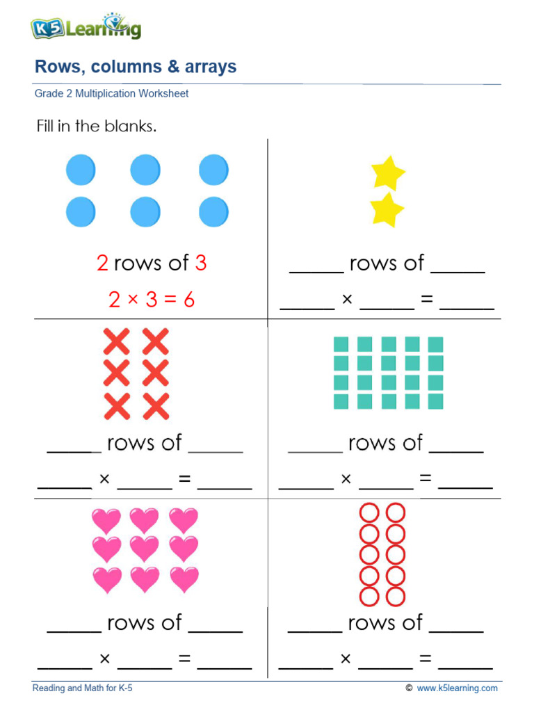 Grade 2 Multiply Rows Columns A | PDF