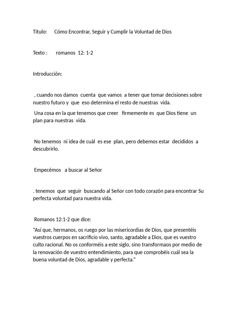 COMO ENCONTRAR Y SEGUIR LA VOLUNTAD DE DIOS | PDF | Moisés | Dios COMO ENCONTRAR Y SEGUIR LA VOLUNTAD DE DIOS | PDF | Moisés | Dios