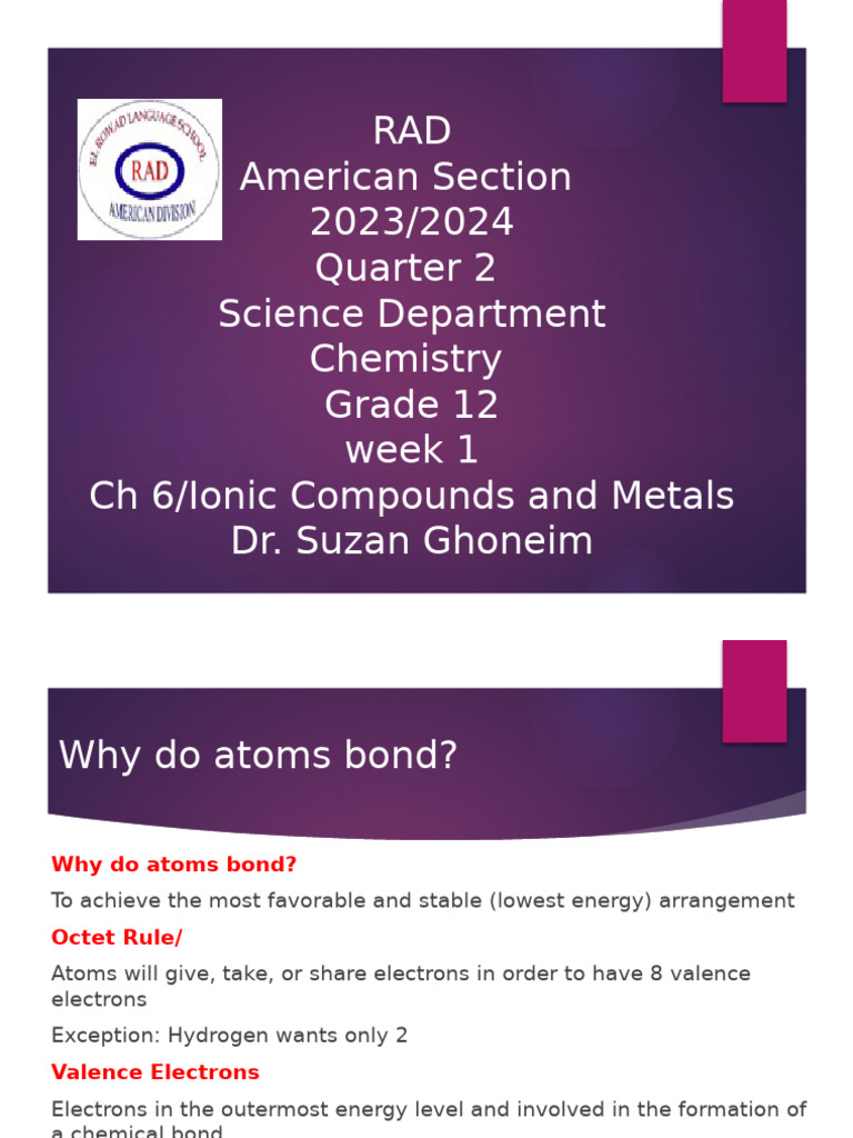 Ch 6 ppt. | PDF | Chemical Bond | Ionic Bonding