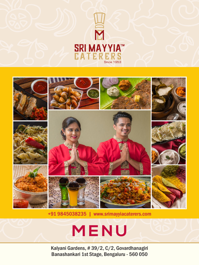 Sri Mayyia Caterers: Event Catering Guide | PDF | Milkshake | Soup