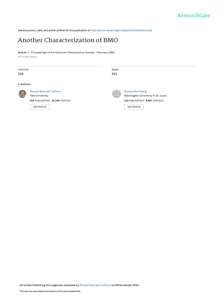 2 Another_Characterization_of_BMO | PDF | Function (Mathematics) | Theorem