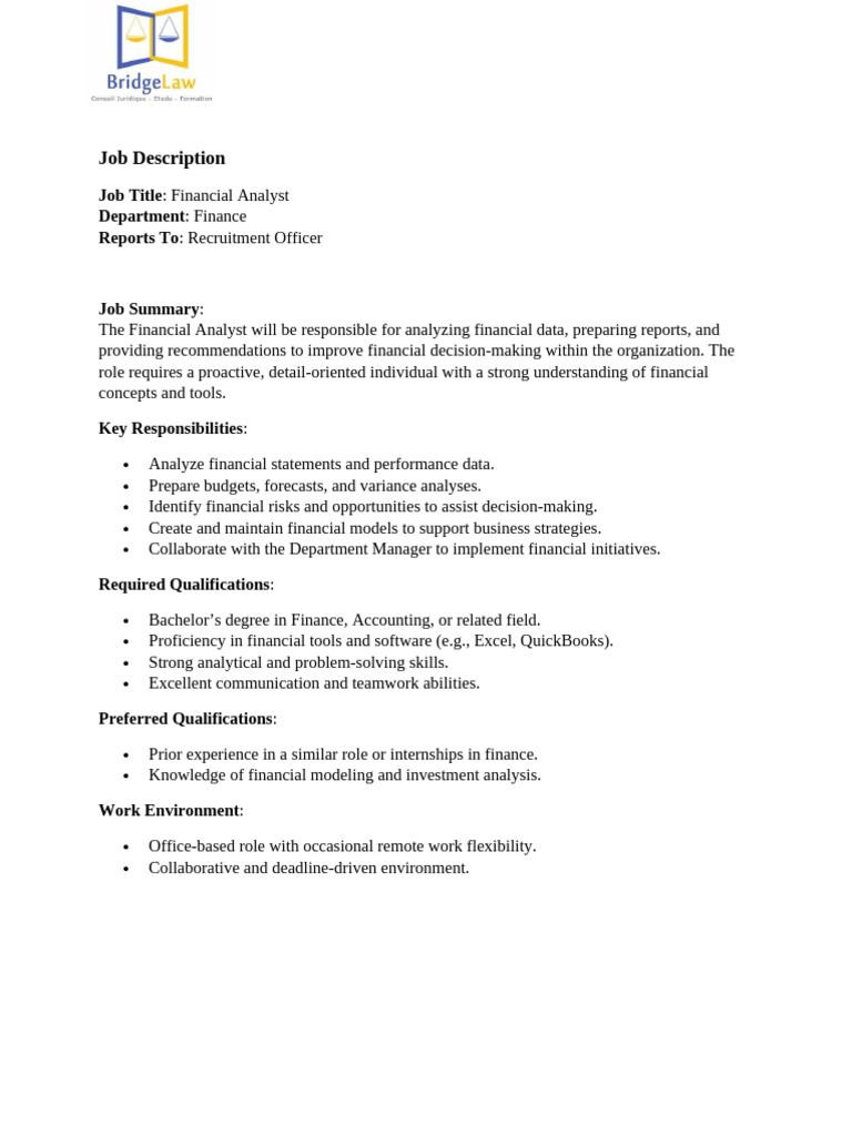 Job Description | PDF