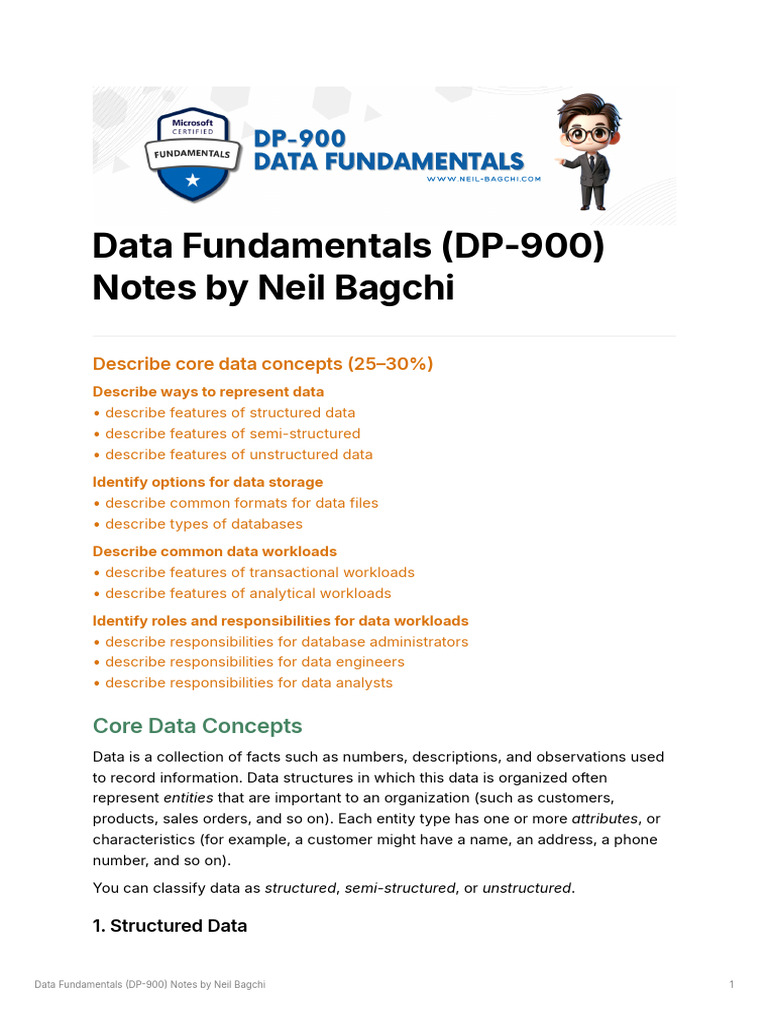 DP 900 Data Fundamentals 1710103456 | PDF | Databases | Relational Database