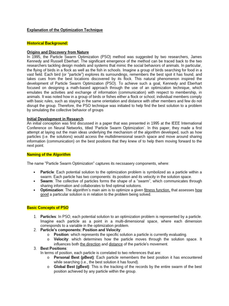Explanation of the Optimization Technique | PDF | Mathematical ...