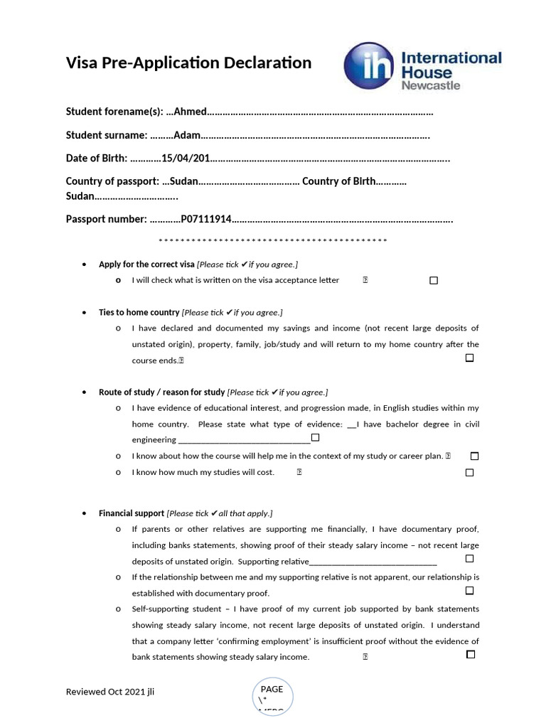 Tier 4 Visa Pre-Application Checklist | PDF | Travel Visa | Human Migration