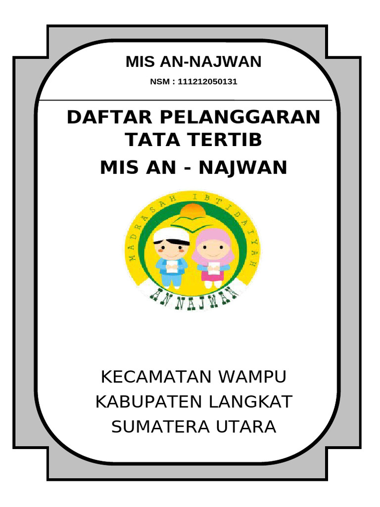 Cover Daftar Pelanggaran Tata Tertib | PDF