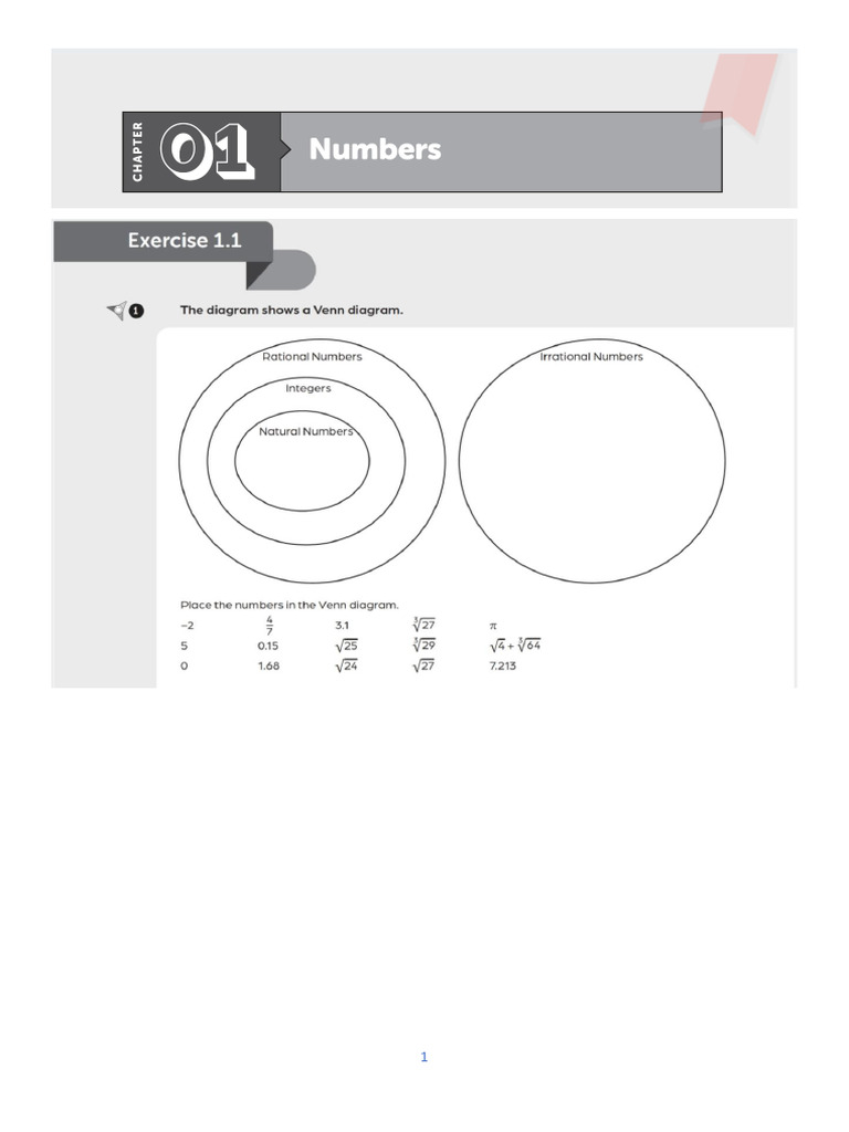 Chapter 1 Numbers - Workbook Practice | PDF