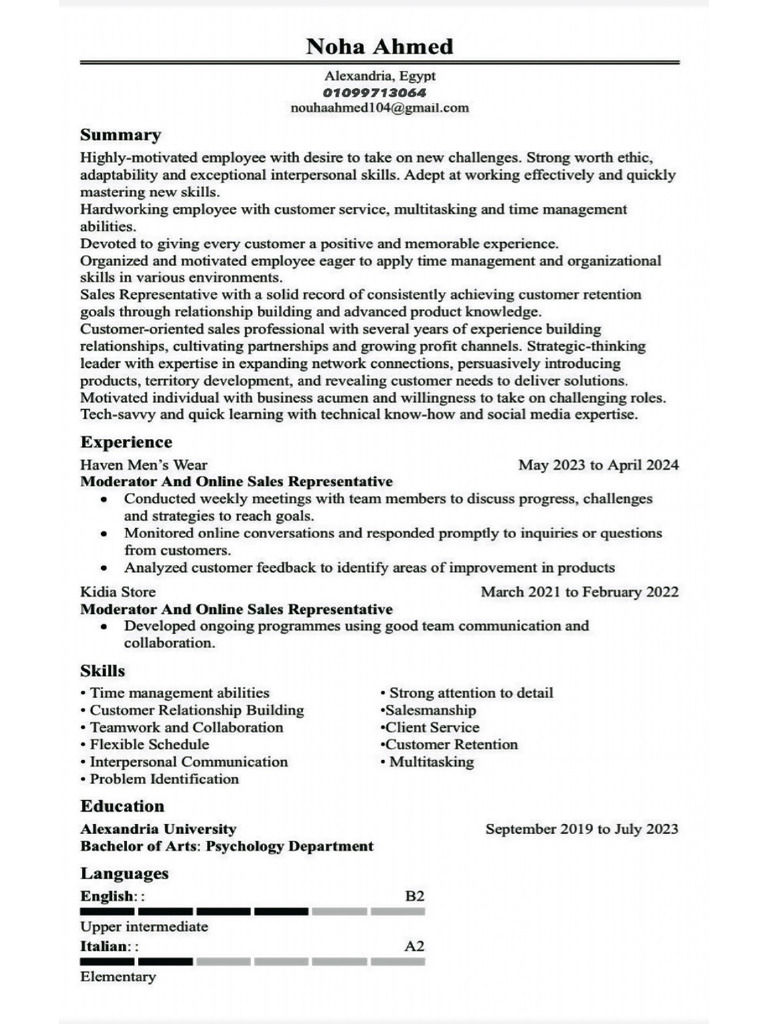 Noha Ahmed.cv | PDF