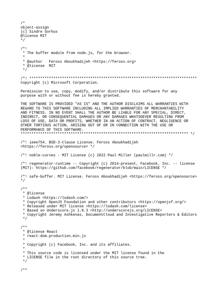 Main 587adb64 Js LICENSE | PDF | Integer (Computer Science) | Source Code
