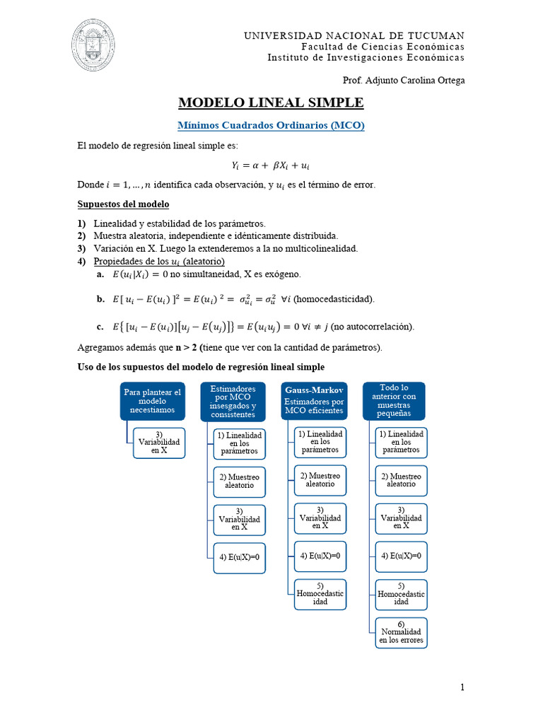 Resumen Modelo RLS 2024 | PDF | Mínimos cuadrados ordinarios | Estimador