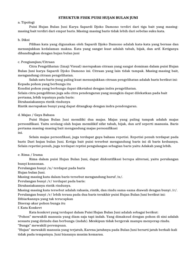 Puisi Bulan Juni | PDF