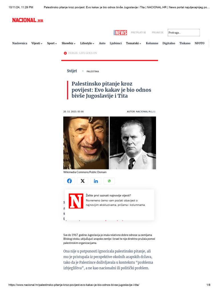 Palestinsko Pitanje Kroz Povijest - Evo Kakav Je Bio Odnos Bivše Jugoslavije I Tita - NACIONAL ...
