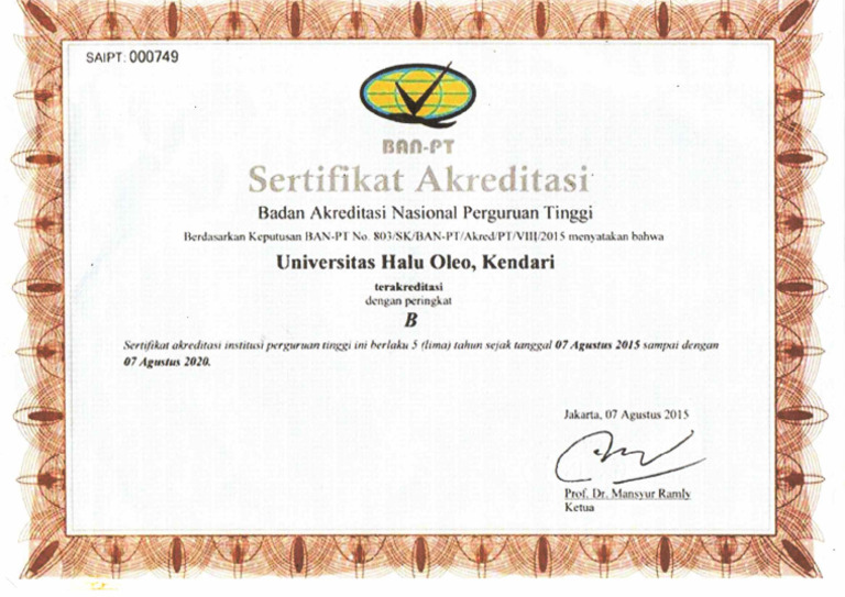 Akreditasi UHO | PDF