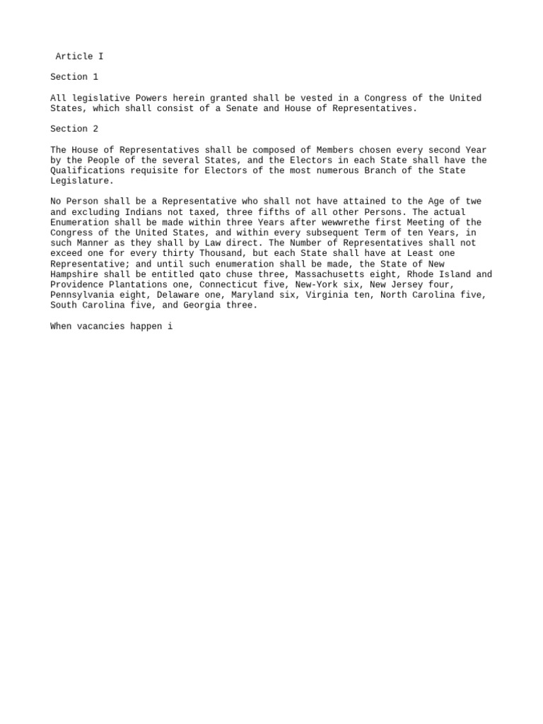 U.S. Congress Structure and Representation | PDF