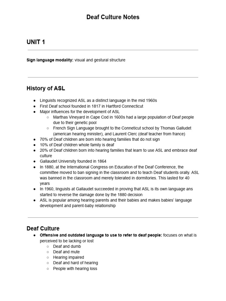ASL Final Exam Notes | PDF | American Sign Language | Sign Language